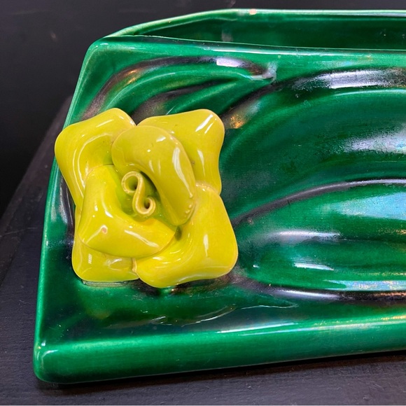Other | Mid Century California Pottery Green Ceramic Jardiniere Planter ...